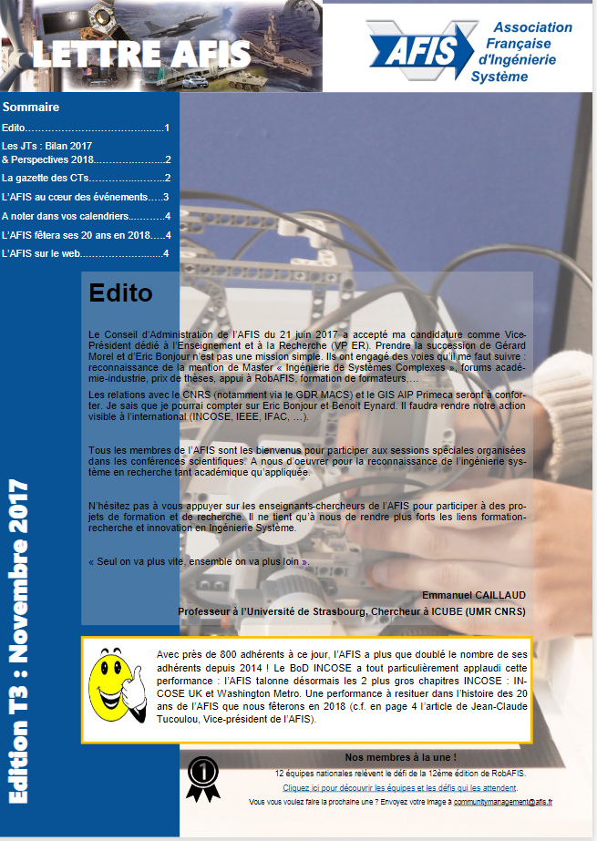 La Lettre AFIS, Edition #33, est sortie - AFIS