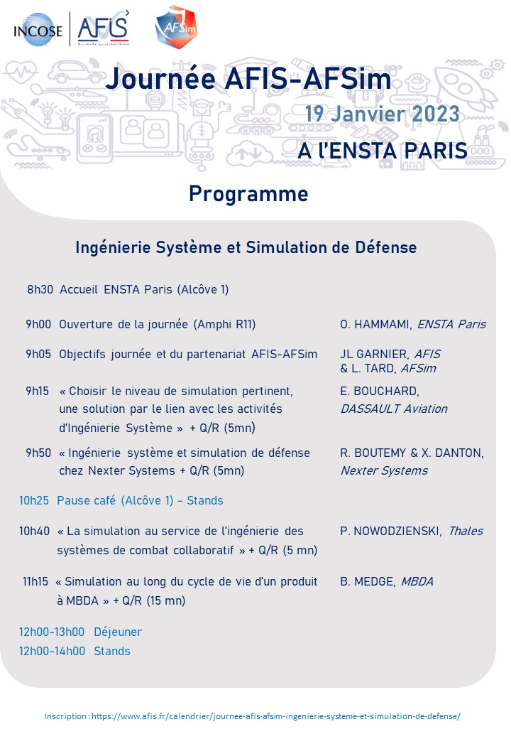 Ingénierie Système et simulation de défense : Journée AFIS-AFSim - AFIS