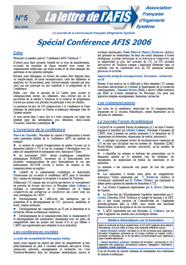 La Letre AFIS, édition #5 - AFIS