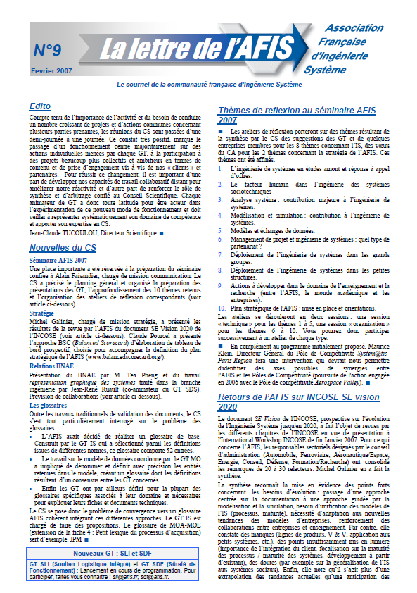 La Lettre AFIS, édition #9 - AFIS