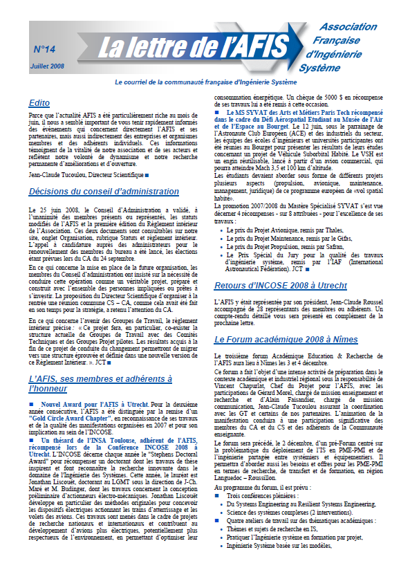 La Lettre AFIS, édition #14 - AFIS