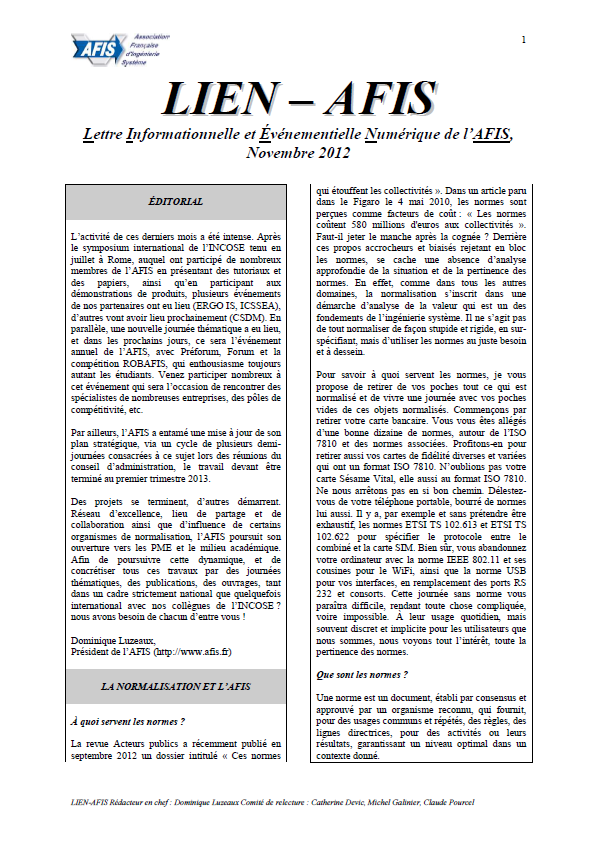 La Lettre AFIS, édition #20 - AFIS