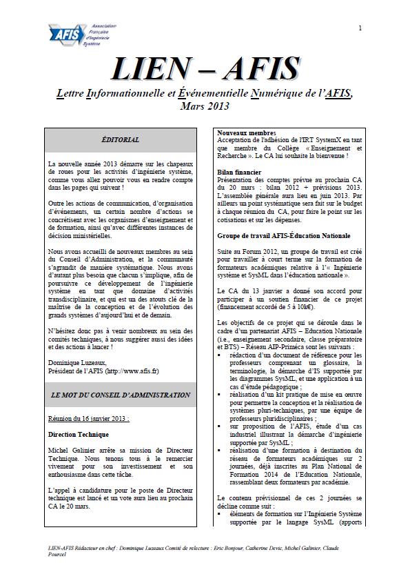 La Lettre AFIS, édition #21 - AFIS