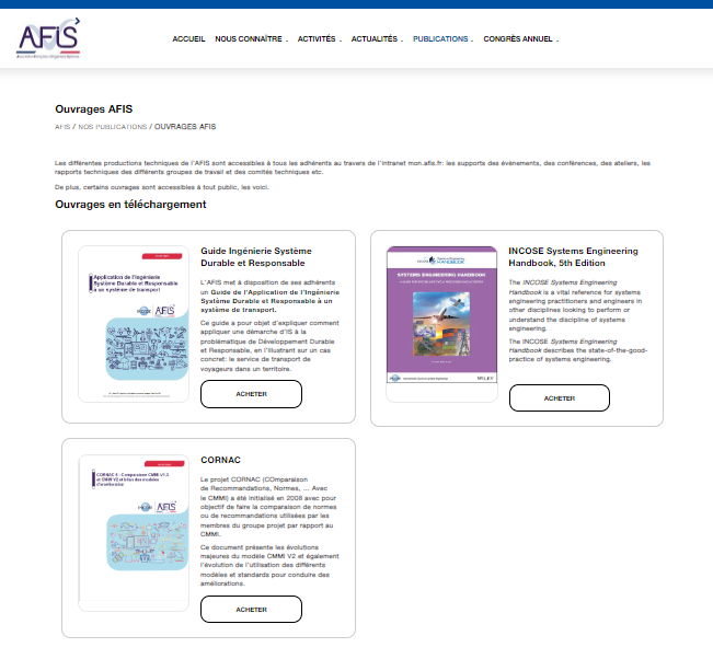 NOUVEAU - Boutique en Ligne des Publications AFIS - AFIS