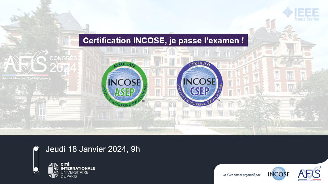 Certification INCOSE, passez l'examen pendant le Congrès Annuel - AFIS
